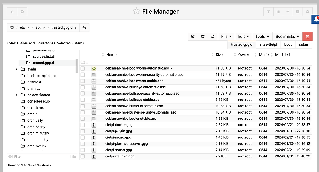 Question about file /etc/apt/trusted.gpg.d-archive-bookworm-automatic ...