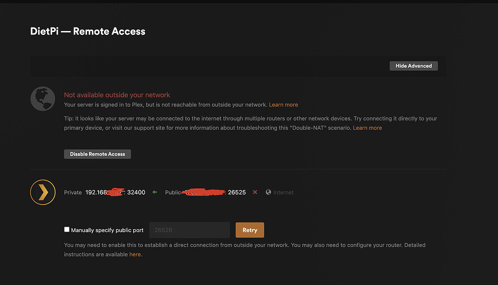 Plex Media Server Remote Access Problem - Troubleshooting - DietPi ...