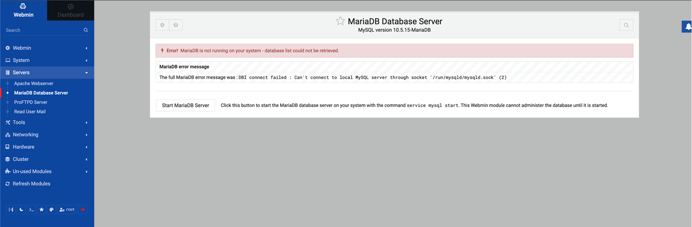 [Solved] Error! MariaDB is not running on your system - database list ...